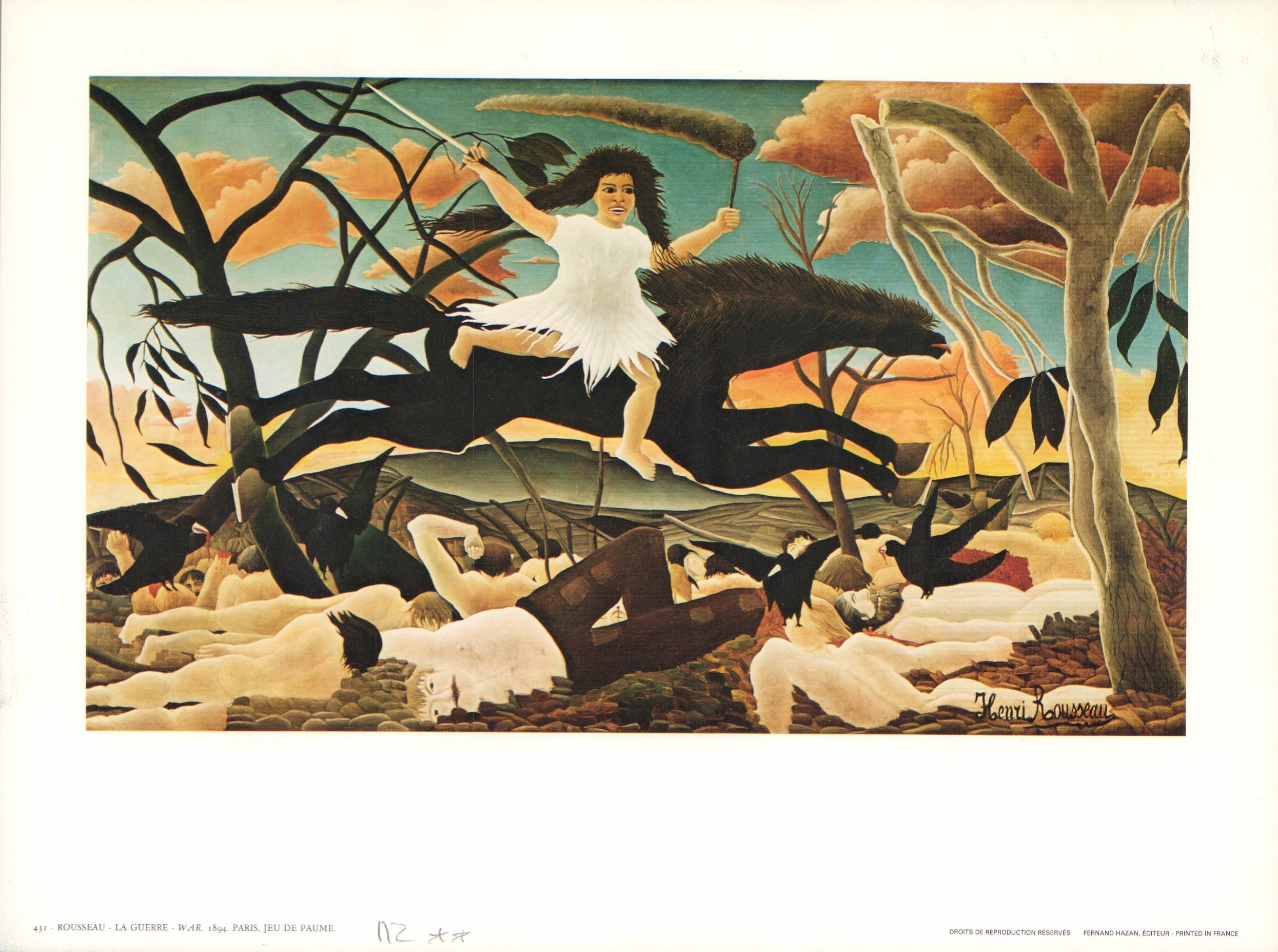 War, 1894 by Henri Rousseau - 10 X 13 Inches (Art Print) – Artistica ...