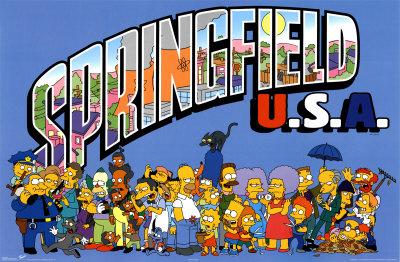 The Simpson - Springfield, USA - 24 X 36 Inches (Laminate Art Print ...