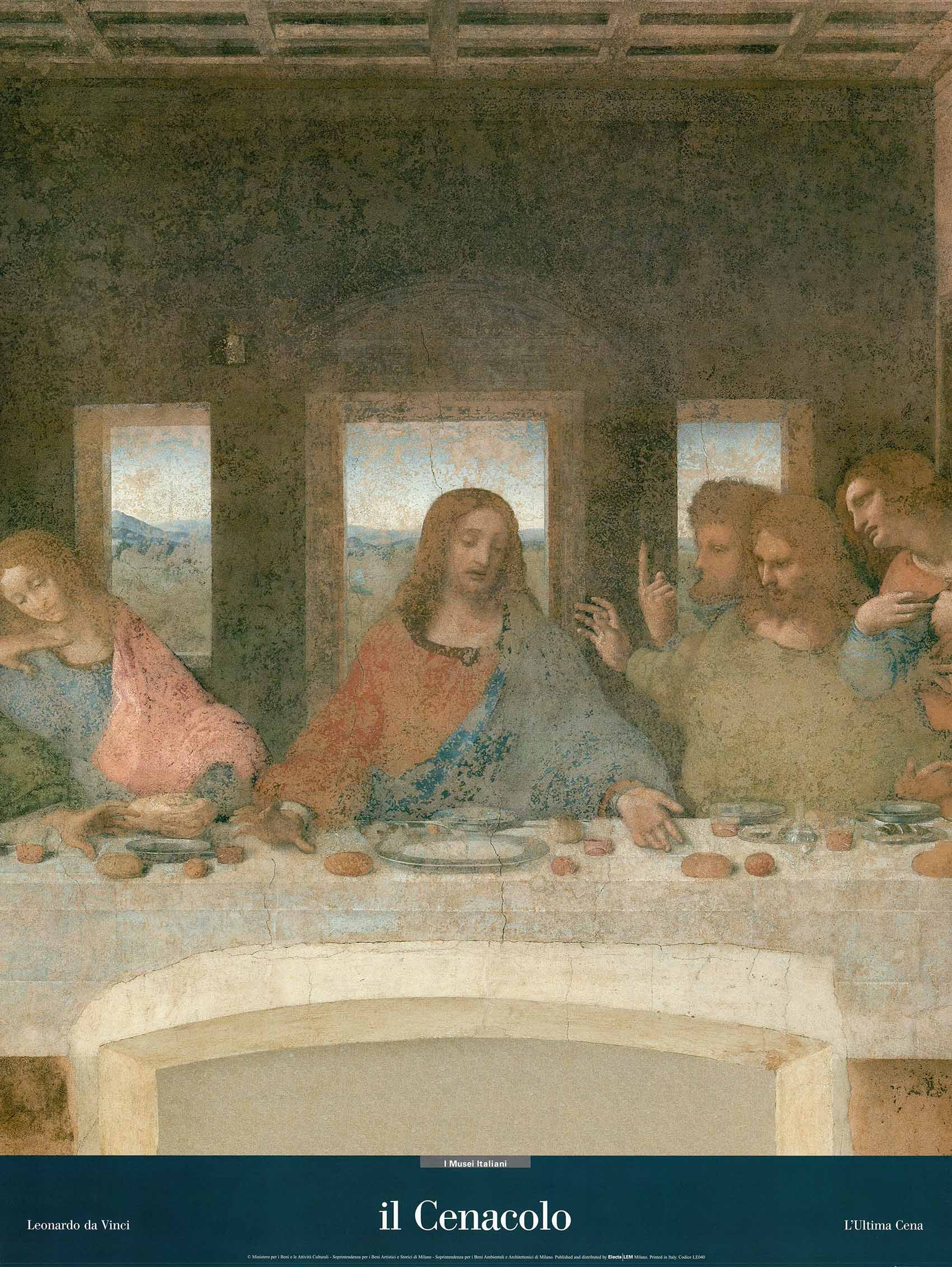 The Last Supper (Detail Part 2) by Leonardo da Vinci-24X36" (Art Print ...