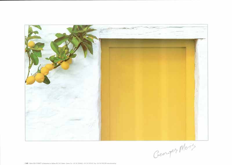 Lemons With Yellow Door by George Meis - 14 X 20 Inches (Art Print ...
