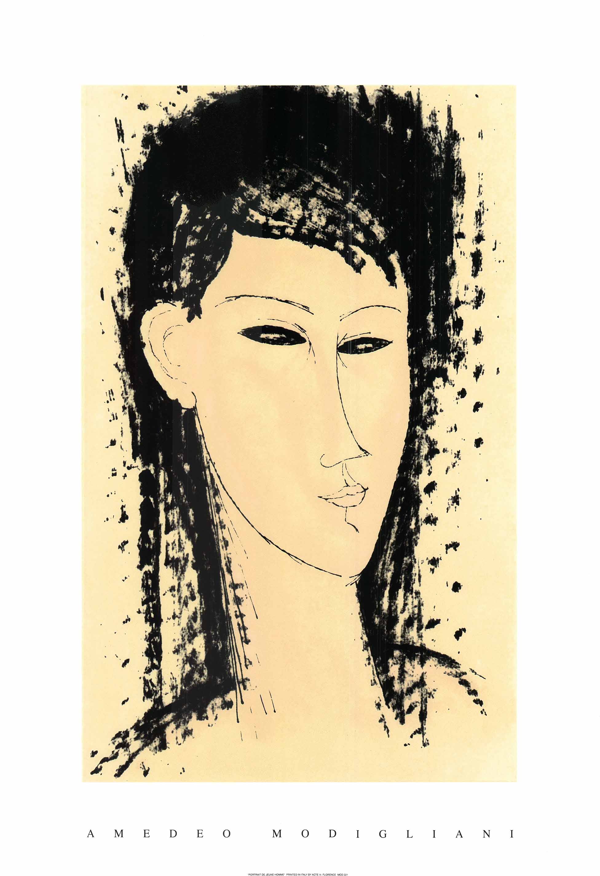 Portait de Jeune Homme by Amedeo Modigliani - 28 X 40" (Silkscreen ...