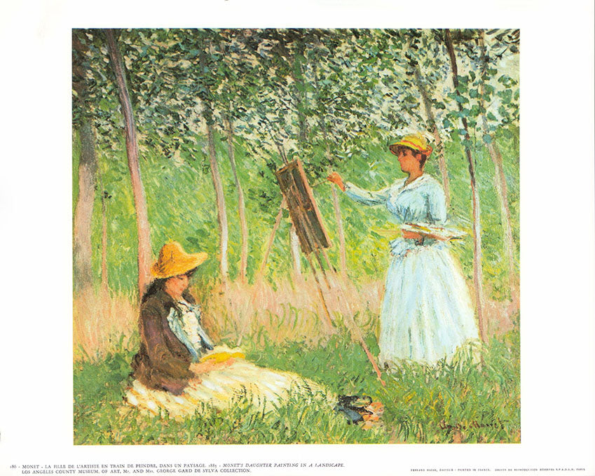 Monet's daughter painting in a landscape by Monet - 10 X 12 Inches (Ar ...
