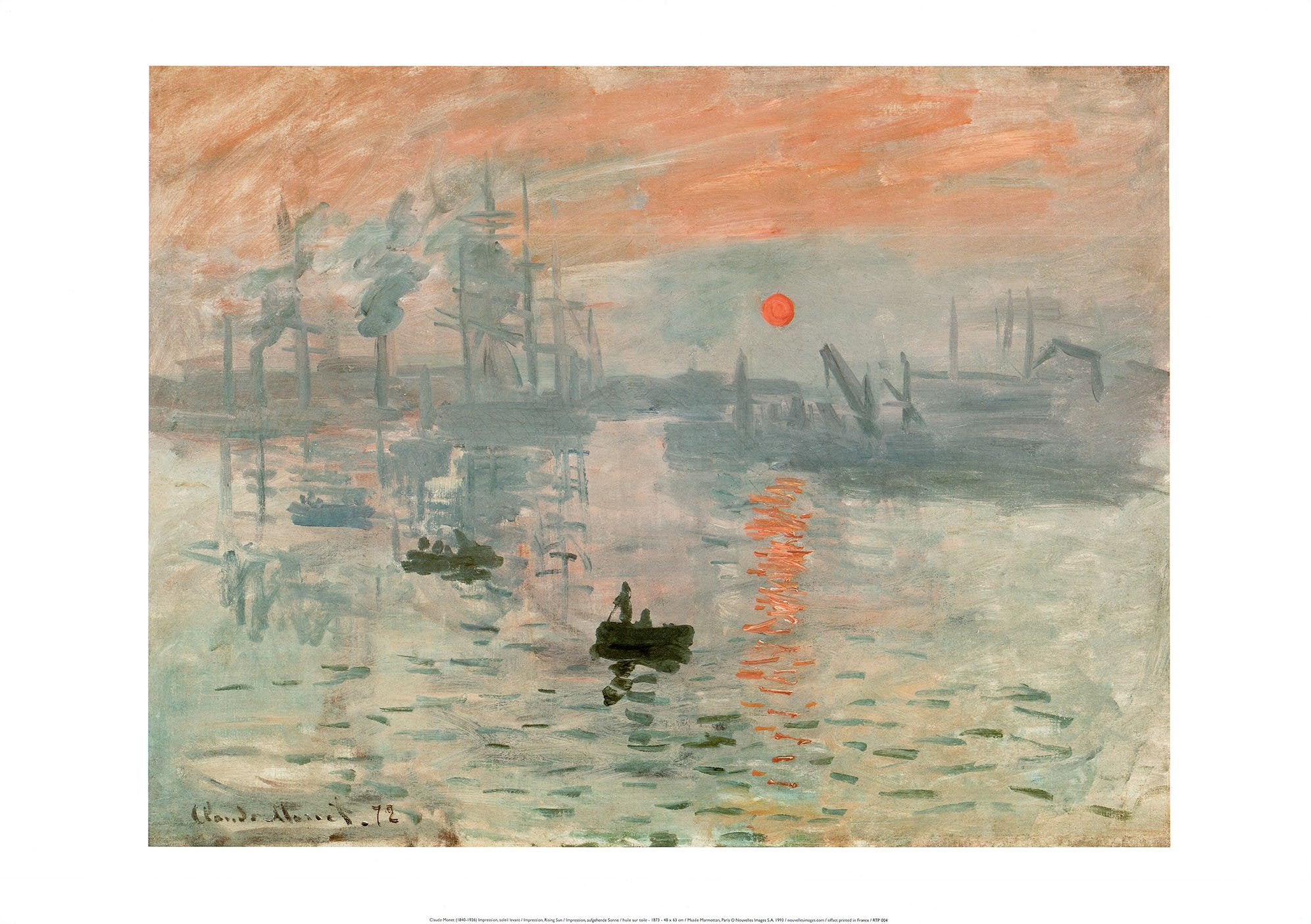 Impression, Rising Sun, 1873 by Claude Monet - 20 X 28 " (Art Print ...