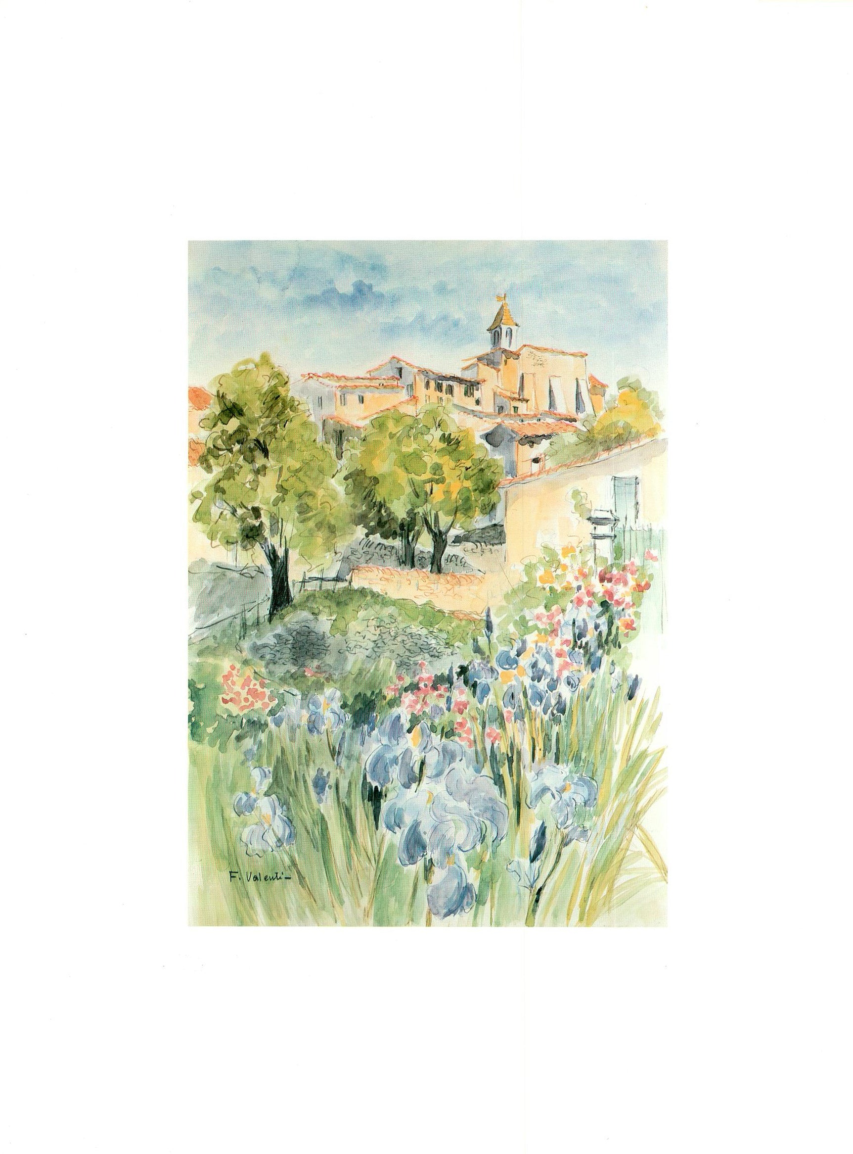 Les Iris, 1988 by Francoise Valenti - 12 X 16 Inches (Art Print ...