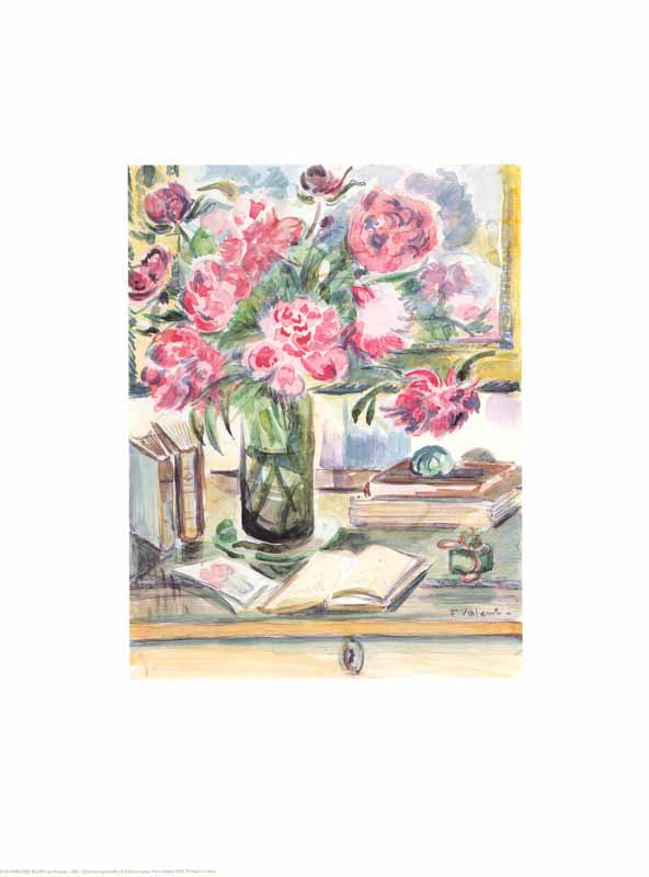 Les Pivoines, 1992 by Francoise Valenti -12 X 16 Inches (Art Print ...