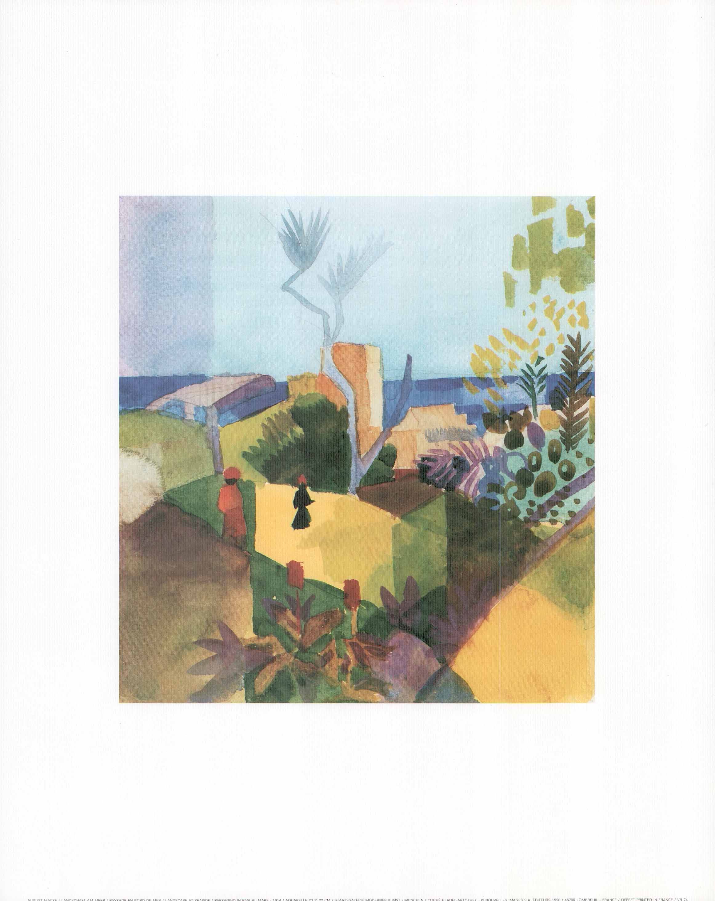 Landscape, 1914 by the Sea by August Macke - 16 X 20'' (Art Print ...