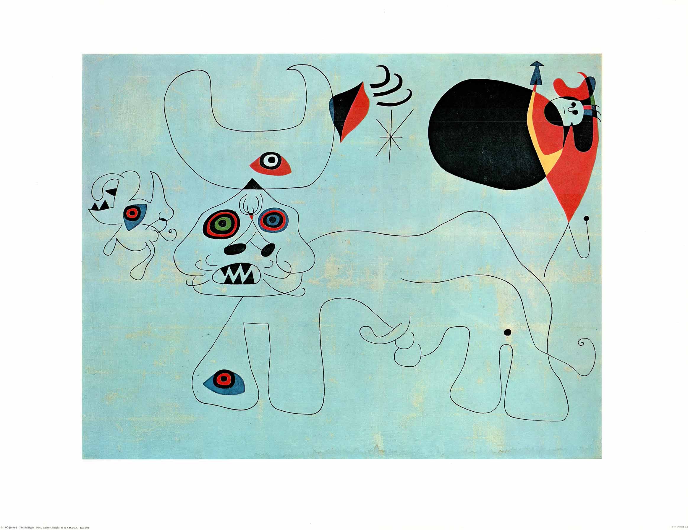 The Bullfight, 1945 by Joan Miro - 26 X 33 Inches (Lithograph Print ...