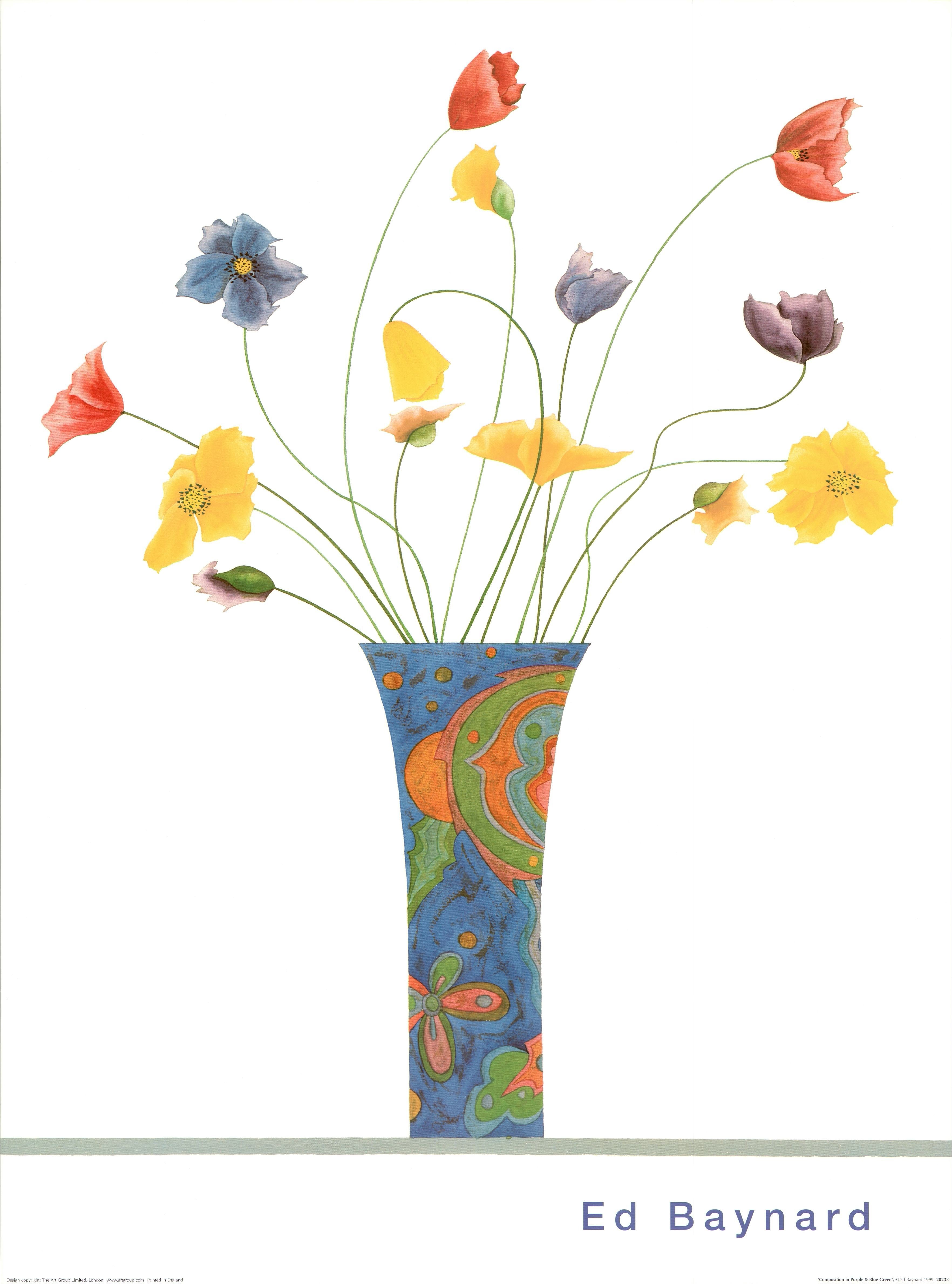 Composition in Purple & Blue Green by Ed Baynard -24 X 32" (Art Print ...