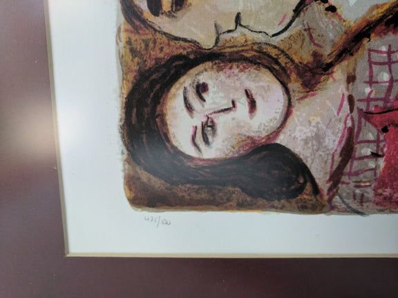 Les Lupins Bleus by Marc Chagall-33X41"(Framed Offset Lithograph ...