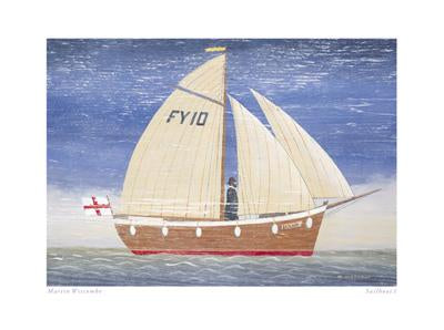 Sailboat 1 by Martin Wiscombe - 12 X 16" - Fine Art Posters ...